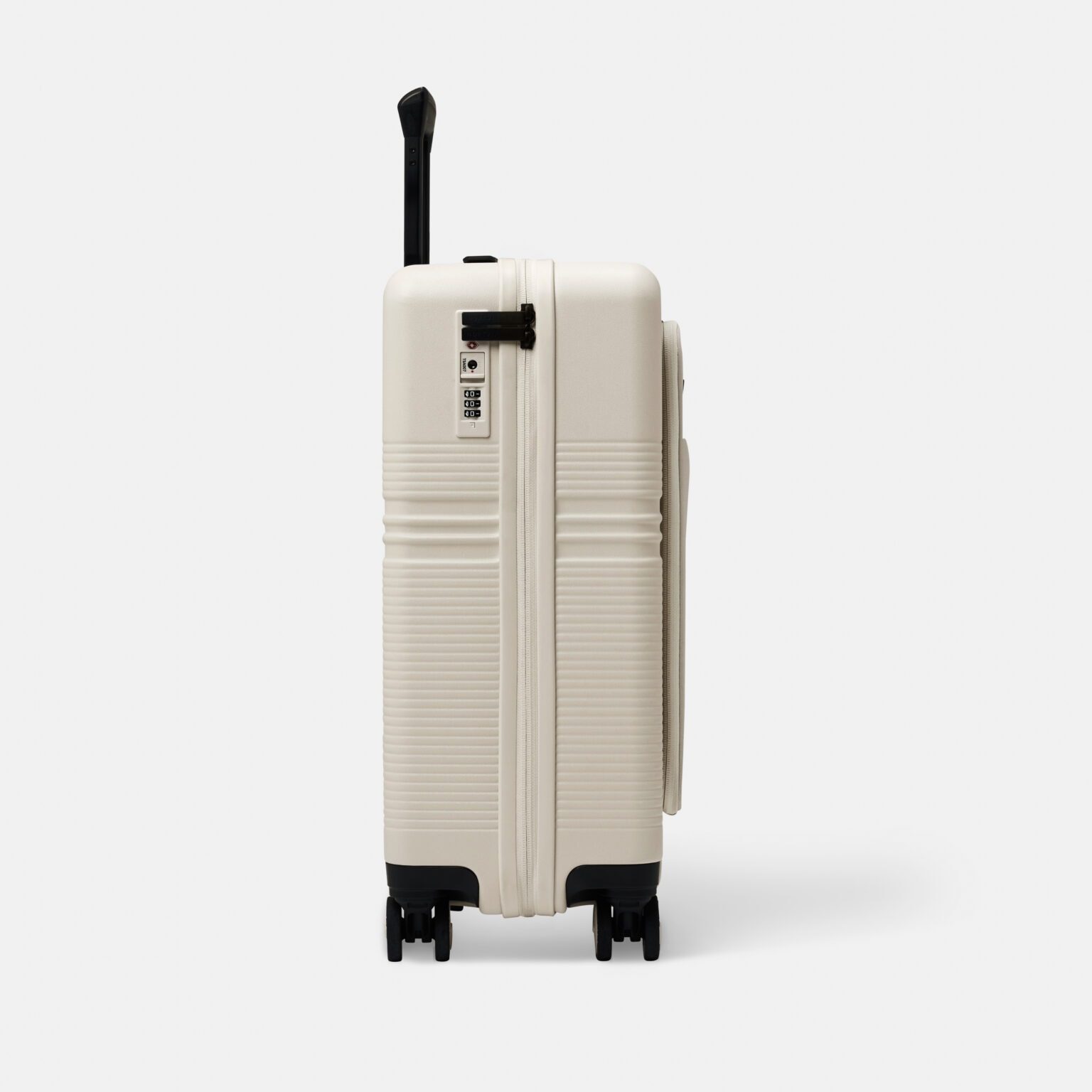 Cabin Suitcase | With Front Pocket | White | Sustainable